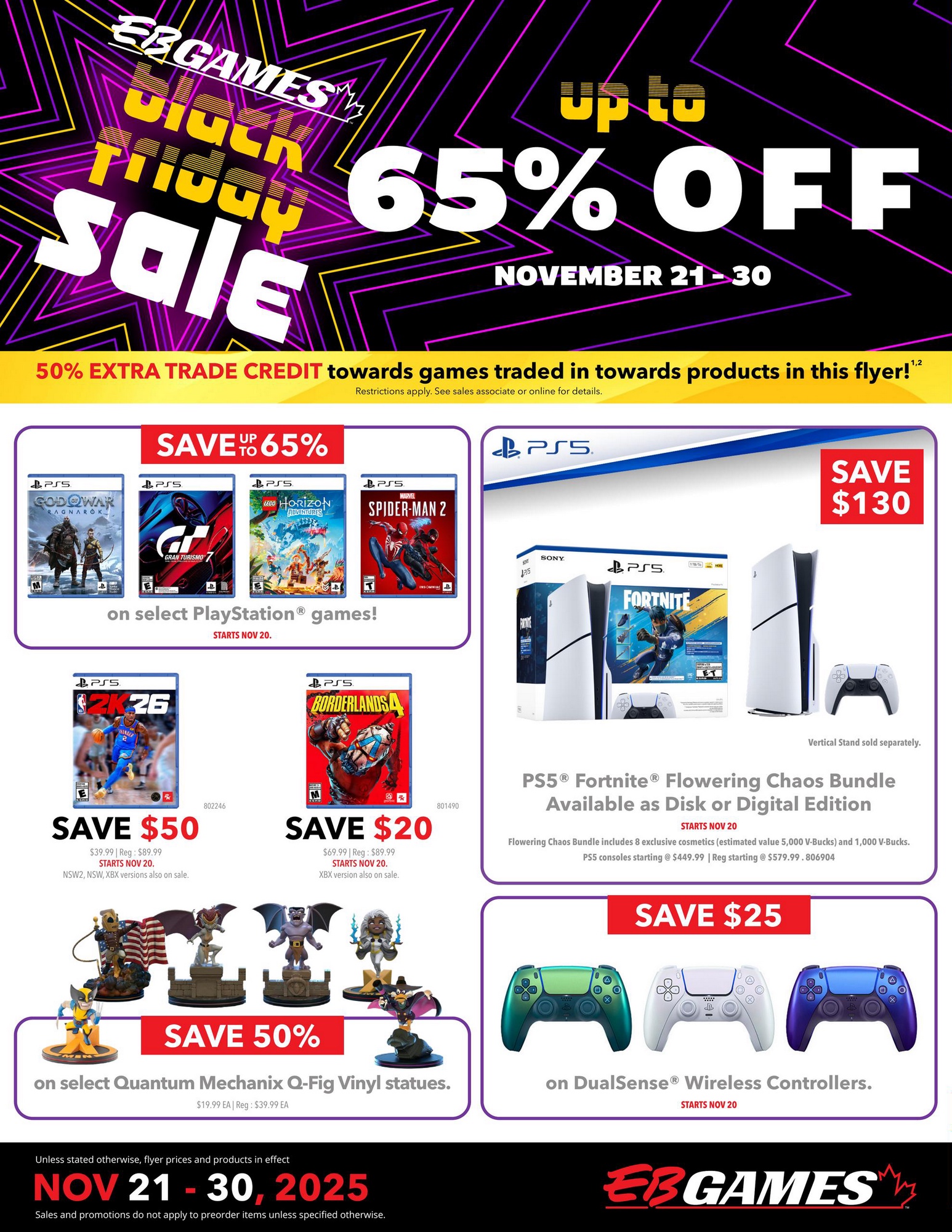 EB Games Canada Black Friday November 21 - 30 2025