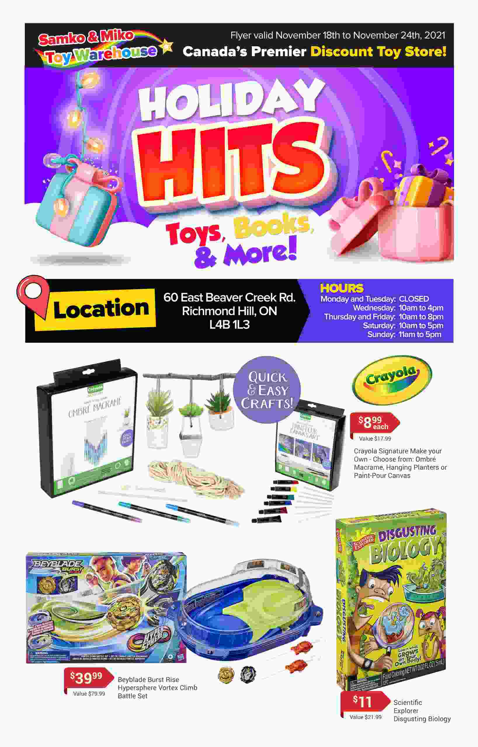 Samko & Miko Toy Warehouse Holiday Hits November 18 - 24 2021