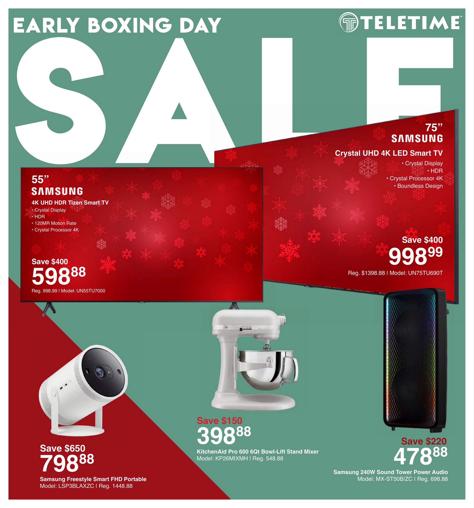 TeleTime Flyer Boxing Day Sale December 14 - 20 2023