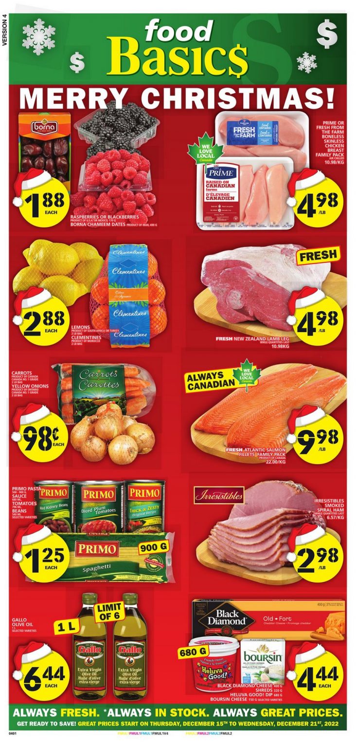 Food Basics Flyer Special Offers 19 Dec 2022 CHRISTMAS SALE