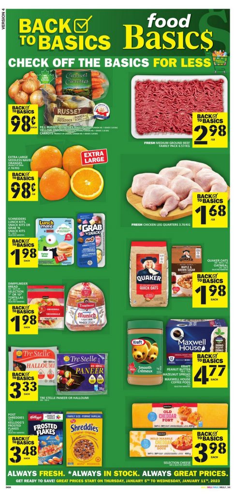 Food Basics Flyer Weekly Deals 5 Jan 2023 GOOD OFFERS TODAY
